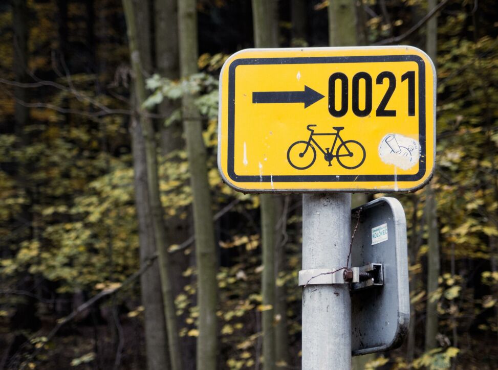 Cycle Route Directional Sign | Copyright-free photo (by M. Vorel ...