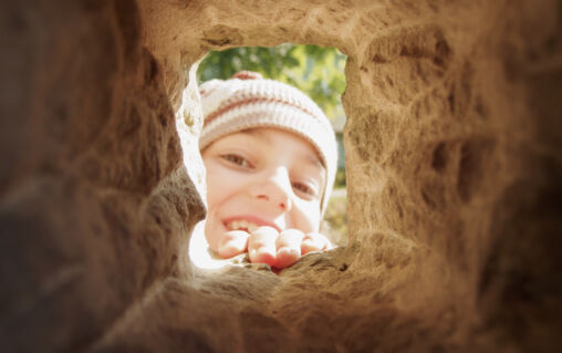 Little Smiling Girl Playing Hide And Seek Copyright Free Photo By M Vorel Libreshot 9613
