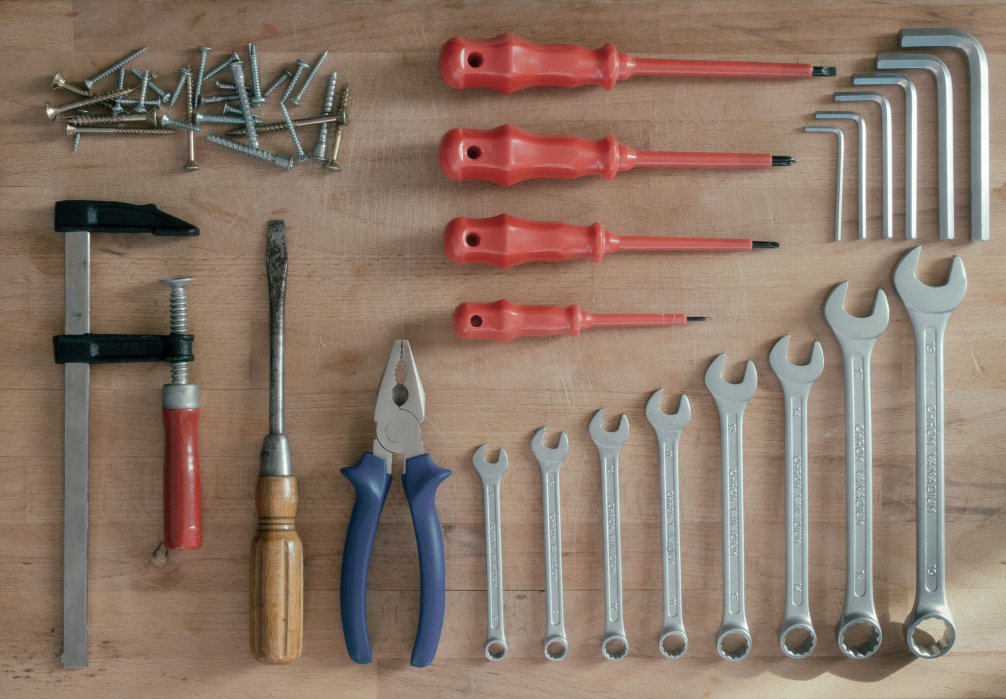 Tools On A Workbench | Copyright-free photo (by M. Vorel) | LibreShot