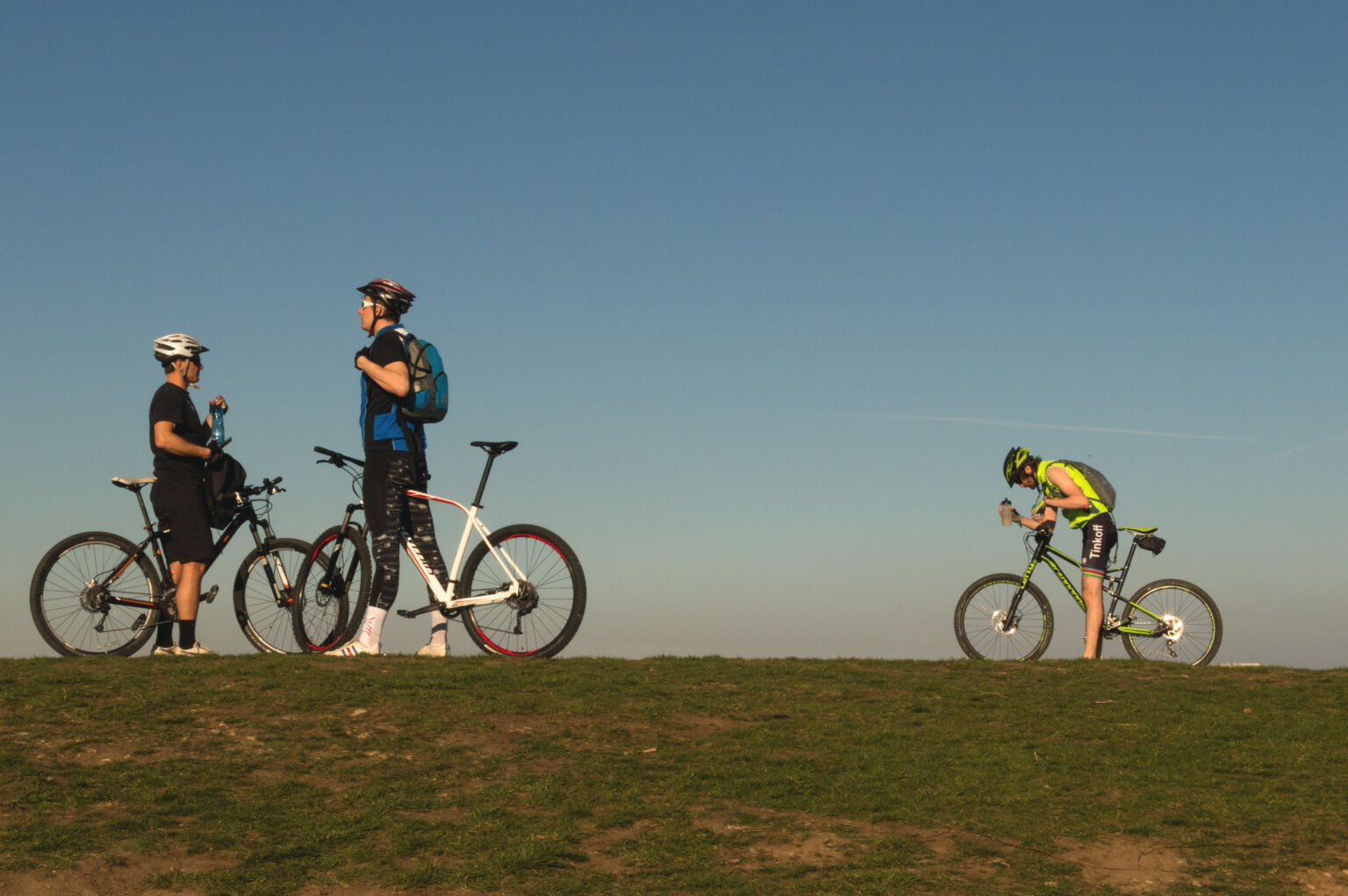Three Bikers On The Top The Hill | Copyright-free photo (by M. Vorel ...
