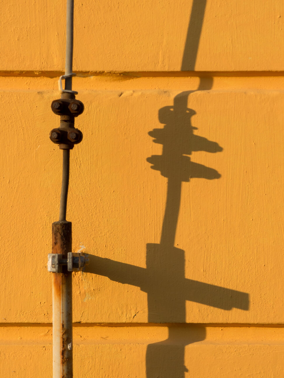 Lightning Rod Shadow On Yellow Wall | Copyright-free photo (by M. Vorel ...