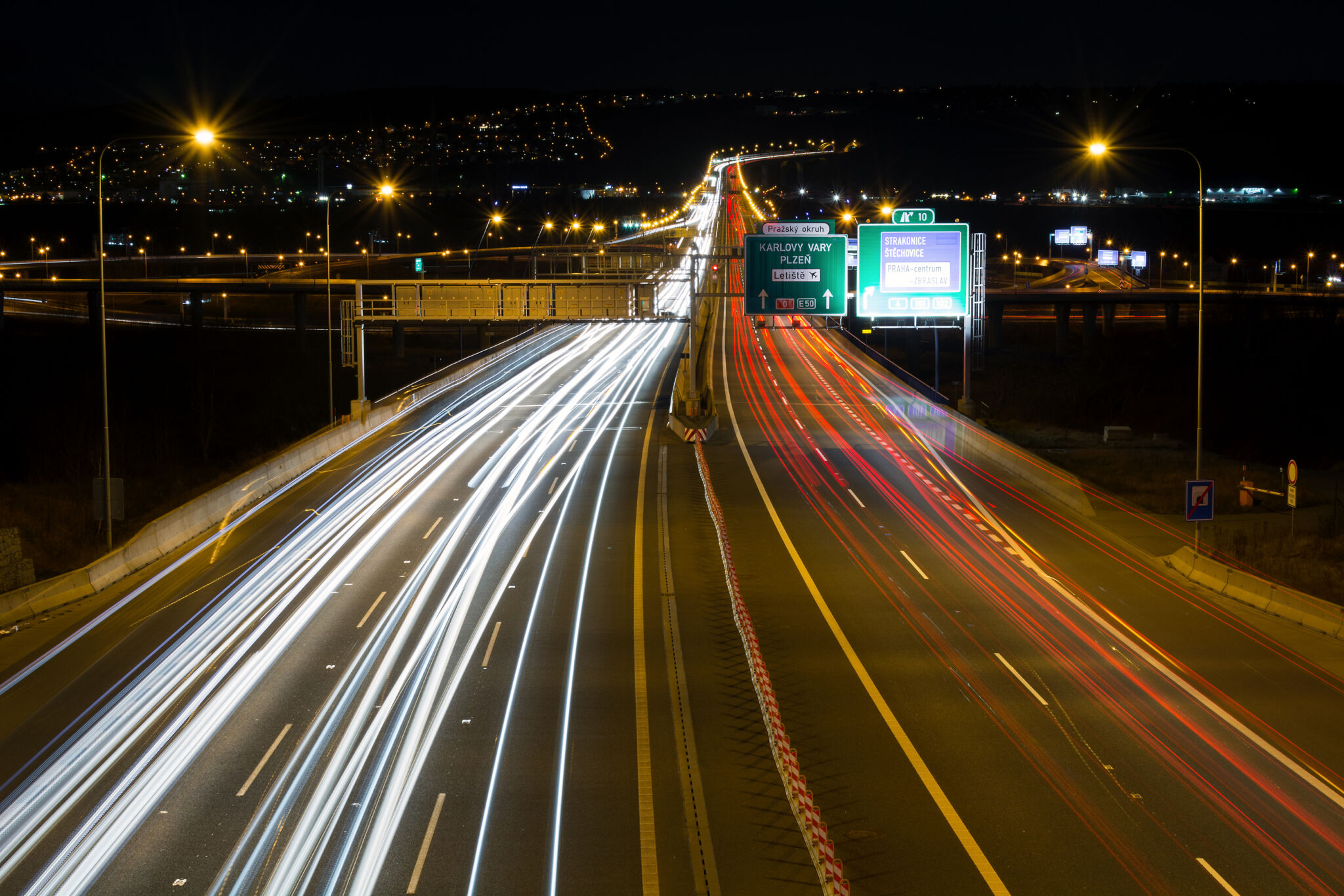 Light Trails on the Highway | Copyright-free photo (by M. Vorel ...