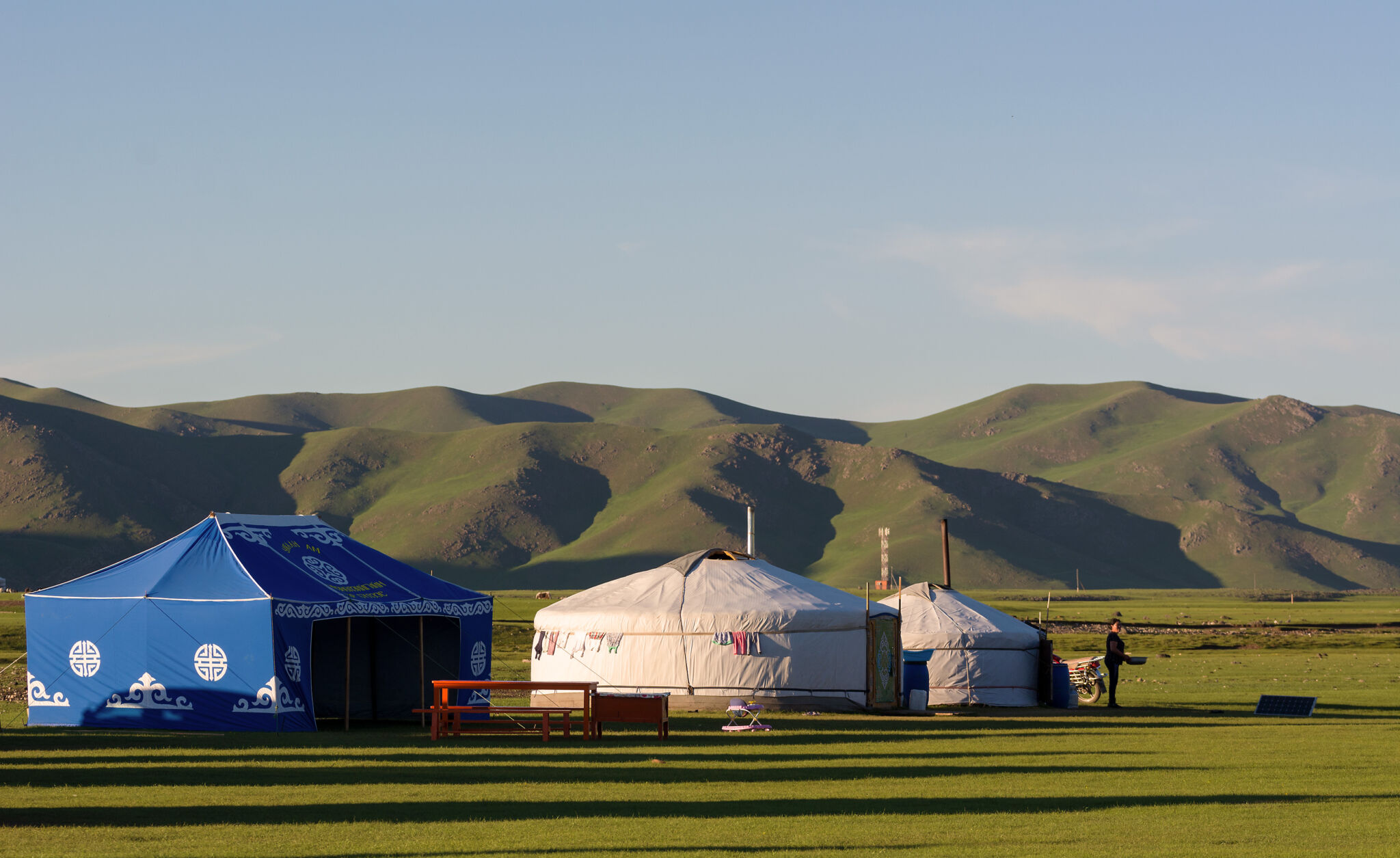 Mongolian countryside with yurts | Copyright-free photo (by M. Vorel ...
