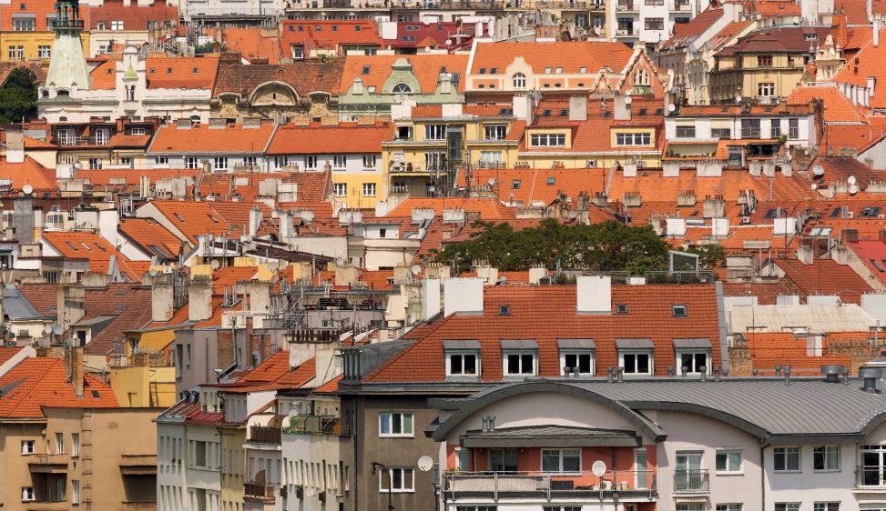 Cityscape of Town Houses Roofs | Copyright-free photo (by M. Vorel ...