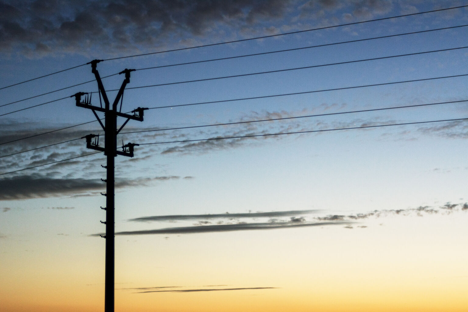 Electric Pole Sunset Landscape | Copyright-free photo (by M. Vorel ...
