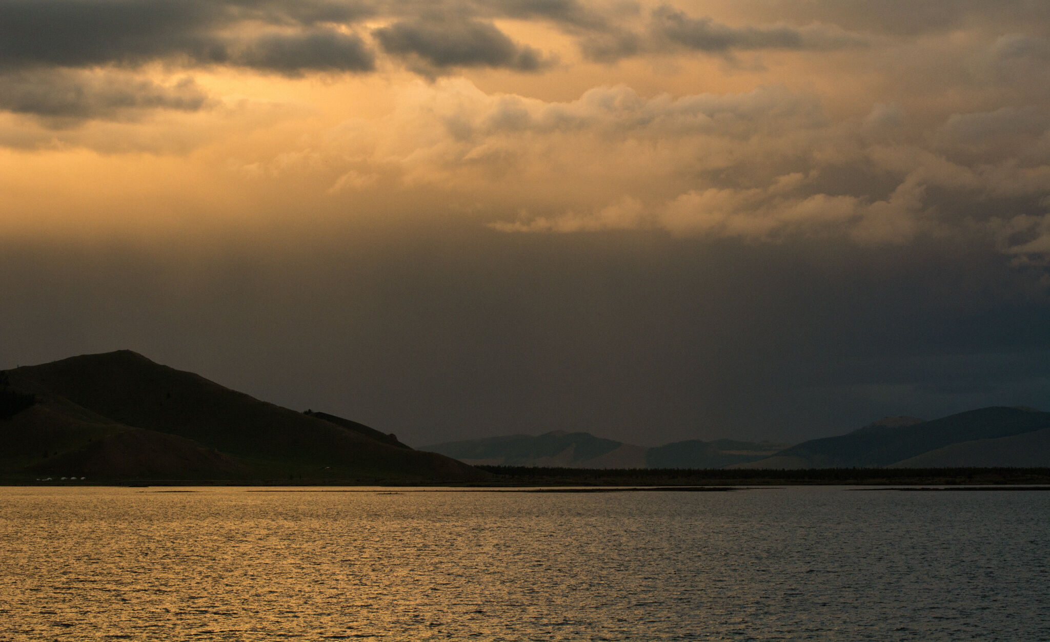 Evening Lake with a Mountain in the Background | Copyright-free photo ...